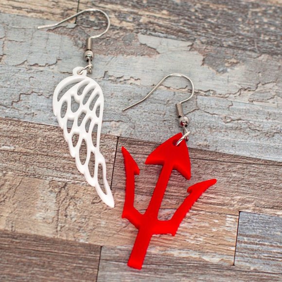 Jewelry | Angel And Devil On Shoulder Earrings | Poshmark